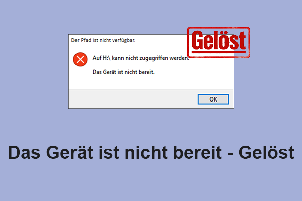 Das Gerät ist nicht bereit: Fehler sicher beheben
